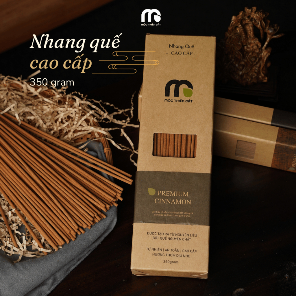 Nhang Quế Sạch Cao Cấp MỘC THIÊN CÁT 30 cm Hộp 350gr Nhang Ít Khói Ít ...