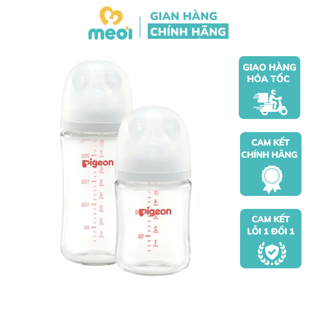 Bình sữa thủy tinh Pigeon Plus WN3 160ml/240ml, Bình sữa Pigeon thế hệ 3 | Shopee Việt Nam