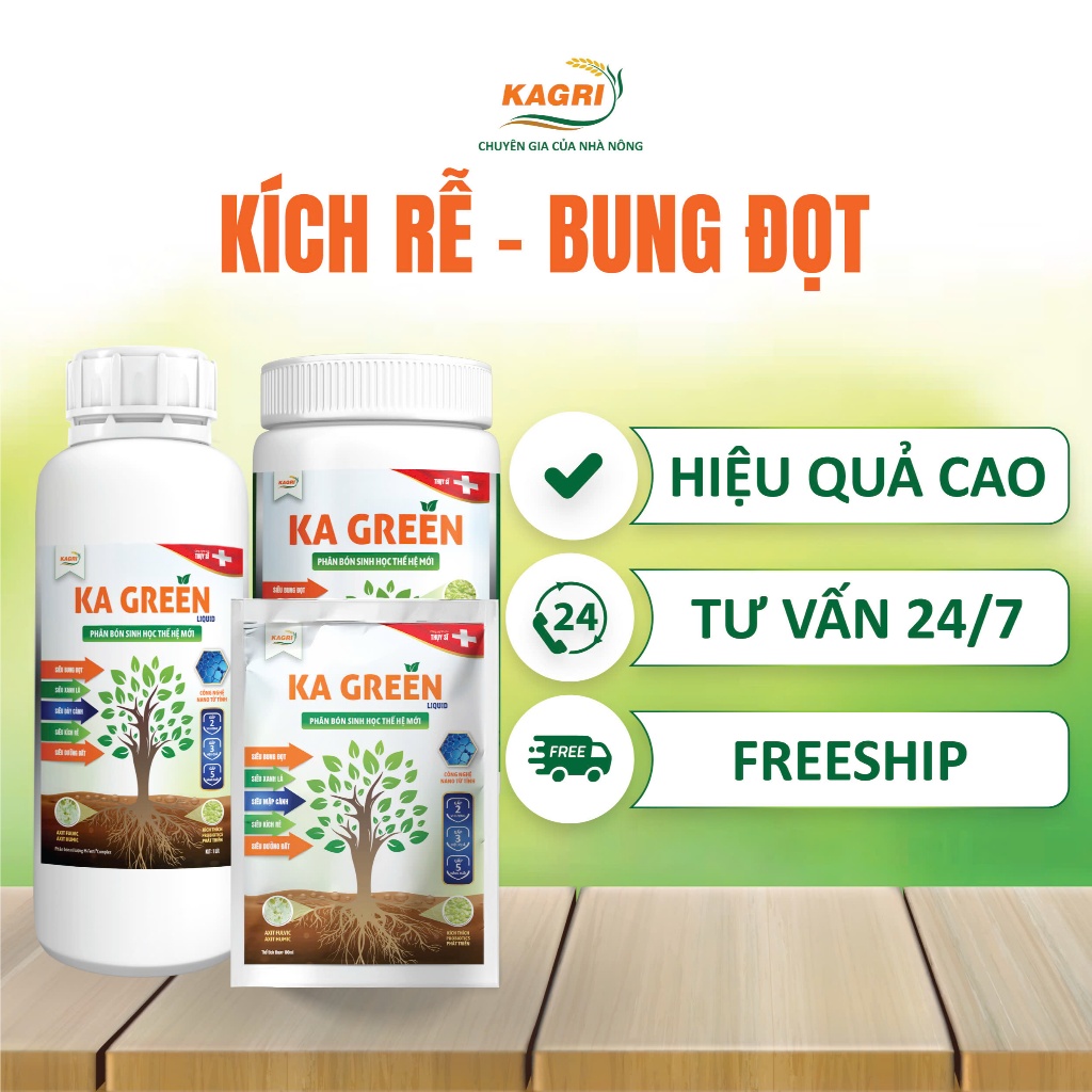KA GREEN LIQUID Phân bón sinh học kích rễ bung đọt mập cành dày lá dạng bột và gel - KAGRI ...