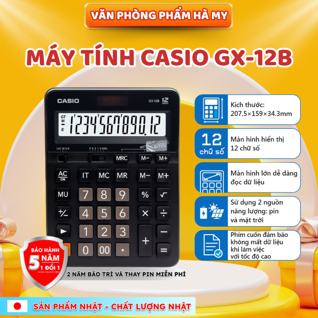 Máy tính Casio GX-12B Chính Hãng Để bàn loại lớn dành cho cửa hàng | Shopee Việt Nam