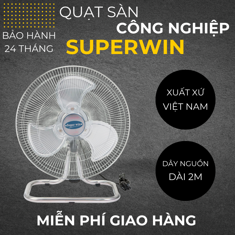 Quạt sàn công nghiệp SUPERWIN 105W (ĐKính cánh 50CM) - QS50 | Shopee Việt Nam