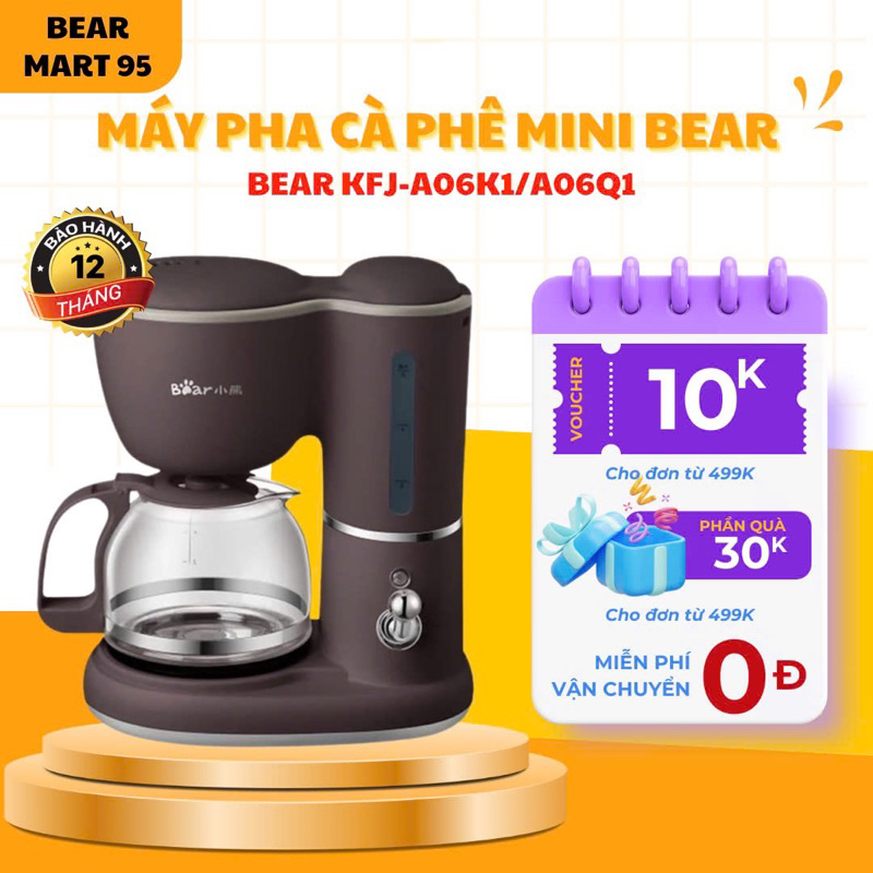 Máy pha cà phê mini Bear A06Q1, máy pha cafe mini gia đình dung tích ...