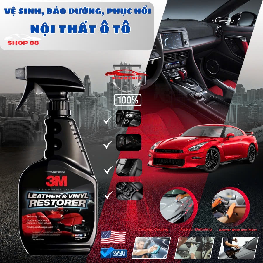 Chai Dung Dịch Vệ Sinh Và Bảo Dưỡng Nội Thất 3M 39040-PN39040 LEATHER AND VINYL RESTORER ...