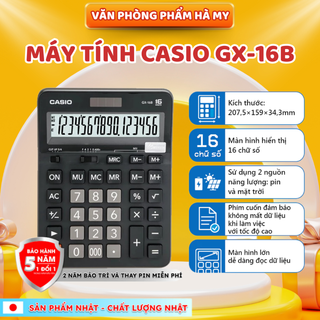 Máy Tính Casio GX-16B Chính Hãng dành cho văn phòng cửa hàng | Shopee ...