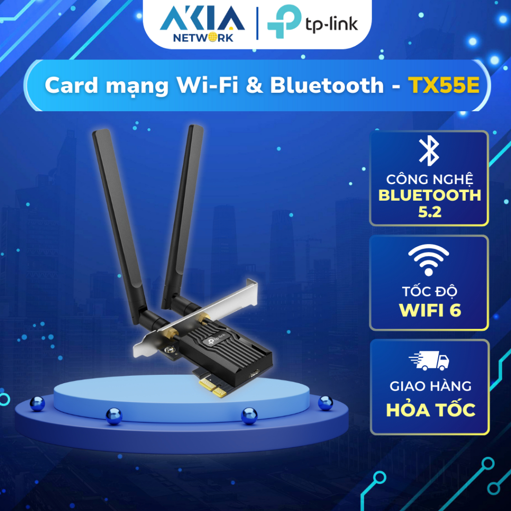 Bộ chuyển đổi Card WiFi PCIe TP-Link Archer TX55E Bluetooth 5.2 Wi-Fi 6 ...