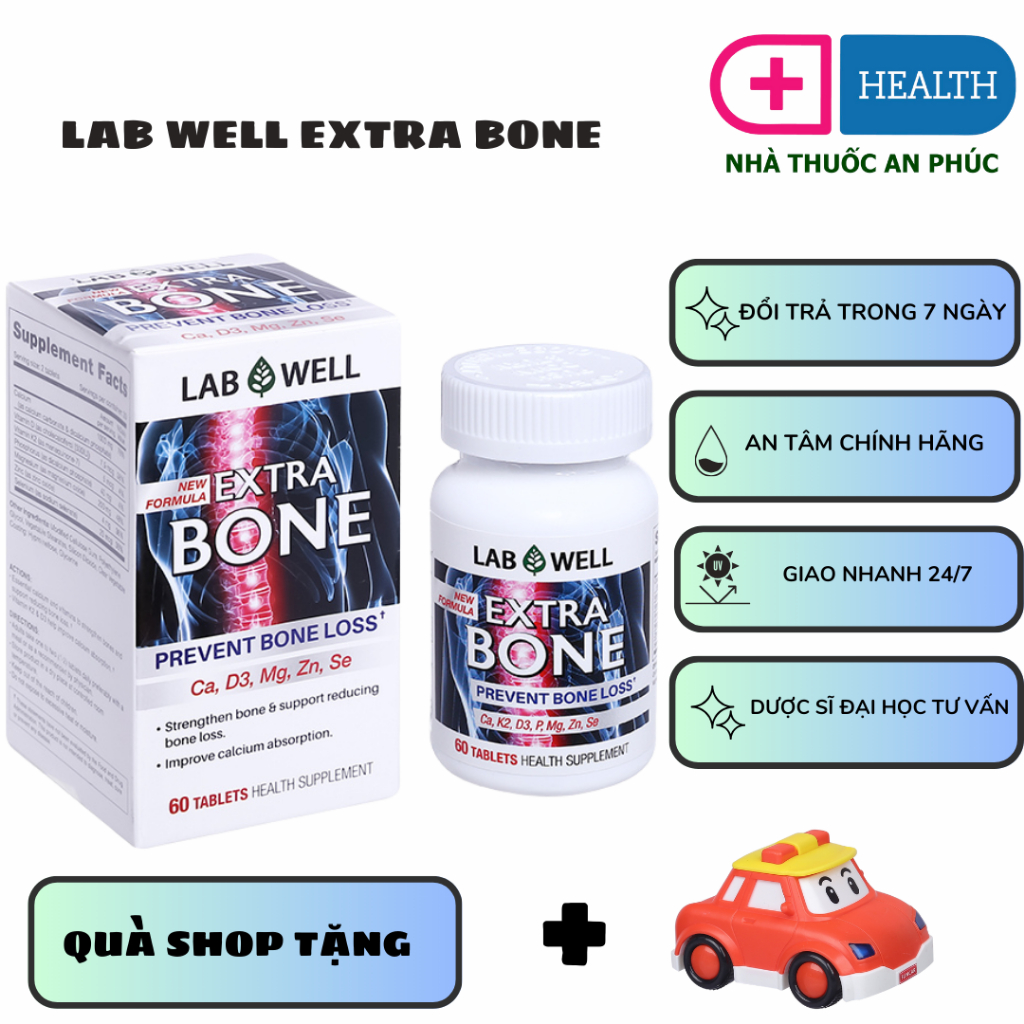 [Chính Hãng] Lab Well Extra Bone bổ sung canxi và vitamin cho xương hộp ...
