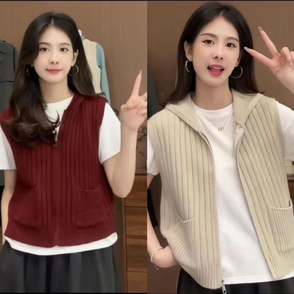 Áo Ghile len mũ kéo khoá 2 túi hộp xinh(Kèm ảnh thật, video) | Shopee Việt Nam