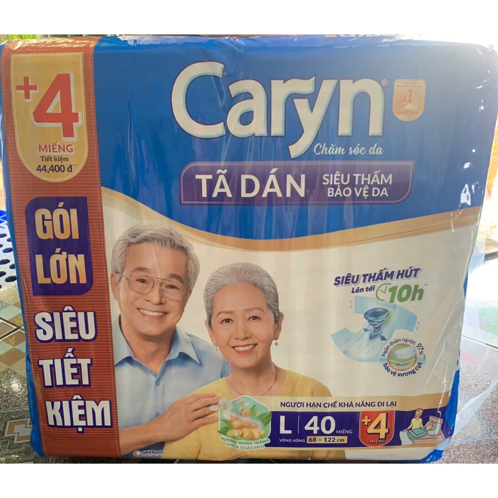 (40+4 Miếng) 1 Gói Tã Dán Người Lớn Caryn L 40 Miếng Vòng Hông 68 đến ...