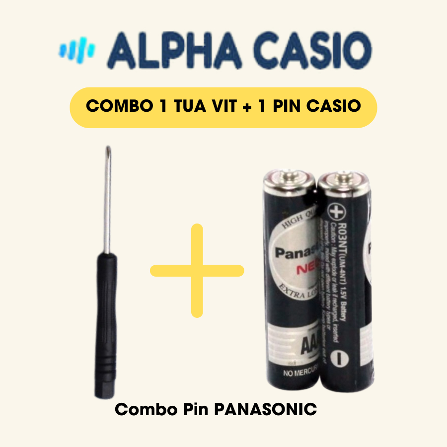 Combo Tua vit + Pin lắp máy tính casio 580vnx 880 BTG 570 vnplus 570 ...