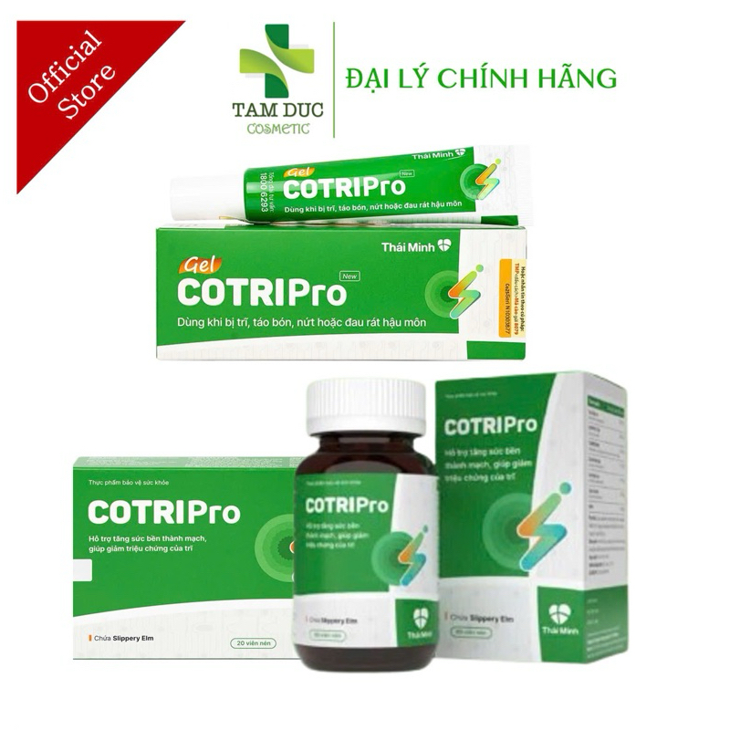 COTRIPRO - Viên uống và gel bôi giúp co búi trĩ, trĩ nội, trĩ ngoại ...
