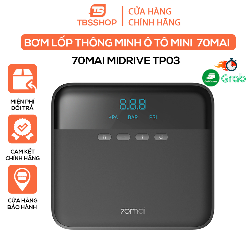 Bơm lốp ô tô Xiaomi 70mai TP03 - Bơm điện tử 70Mai | Shopee Việt Nam