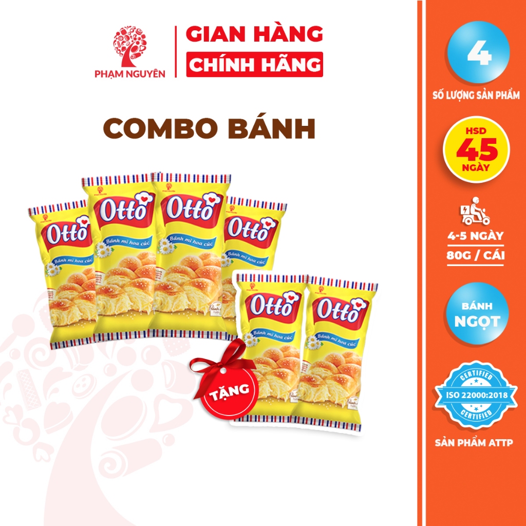 [TẶNG THÊM 2 BÁNH] Combo 4 Bịch Bánh mì Hoa Cúc Mini Otto - Otto Mini ...