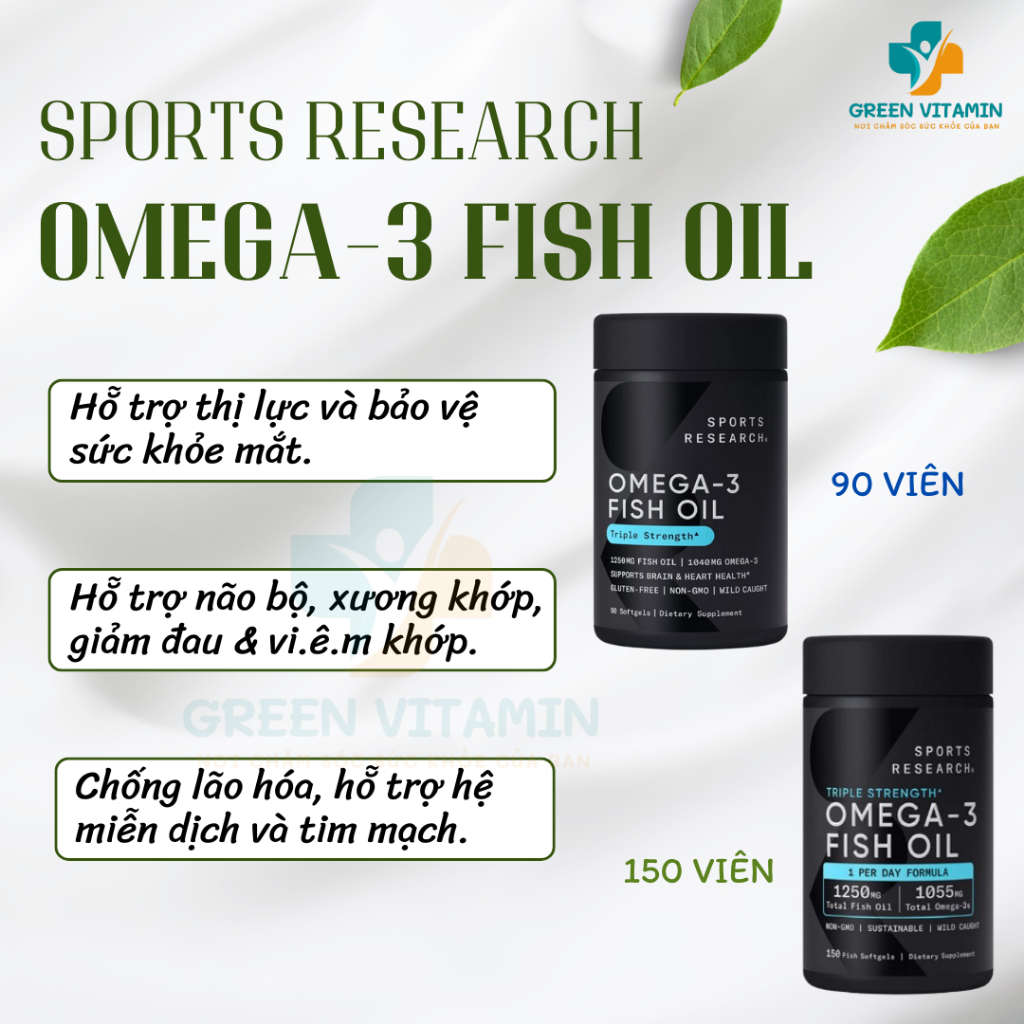 SR Omega-3 Fish Oil Viên uống dầu cá hỗ trợ tim mạch, não và hệ miễn ...