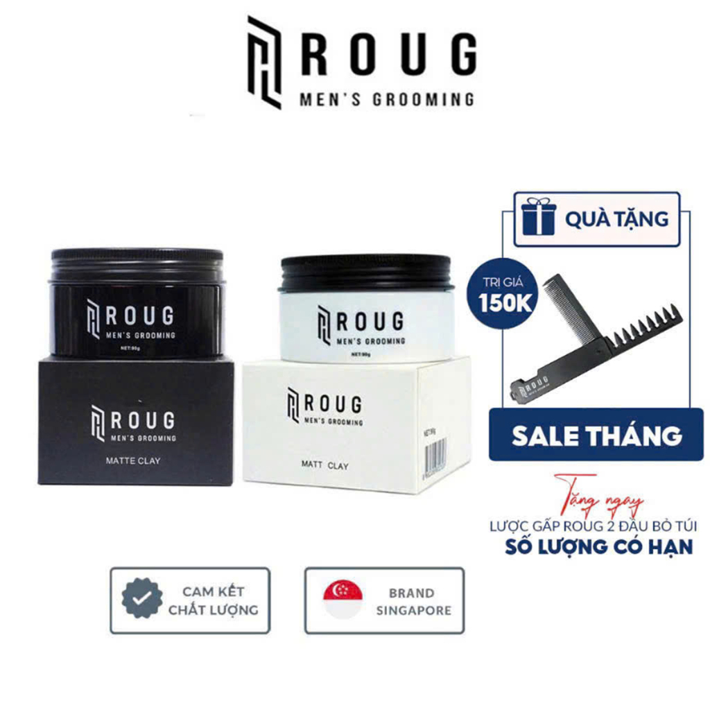 Sáp vuốt tóc Roug Đen 90gr , Roug Trắng 90gr cao cấp cho nam + Tặng ...