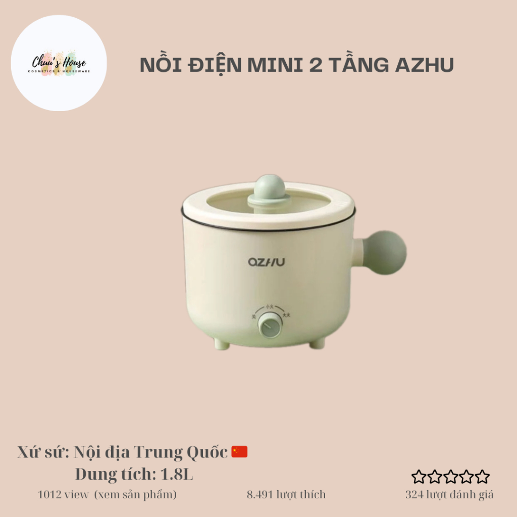 Nồi điện mini 2 tầng AZHU | Shopee Việt Nam
