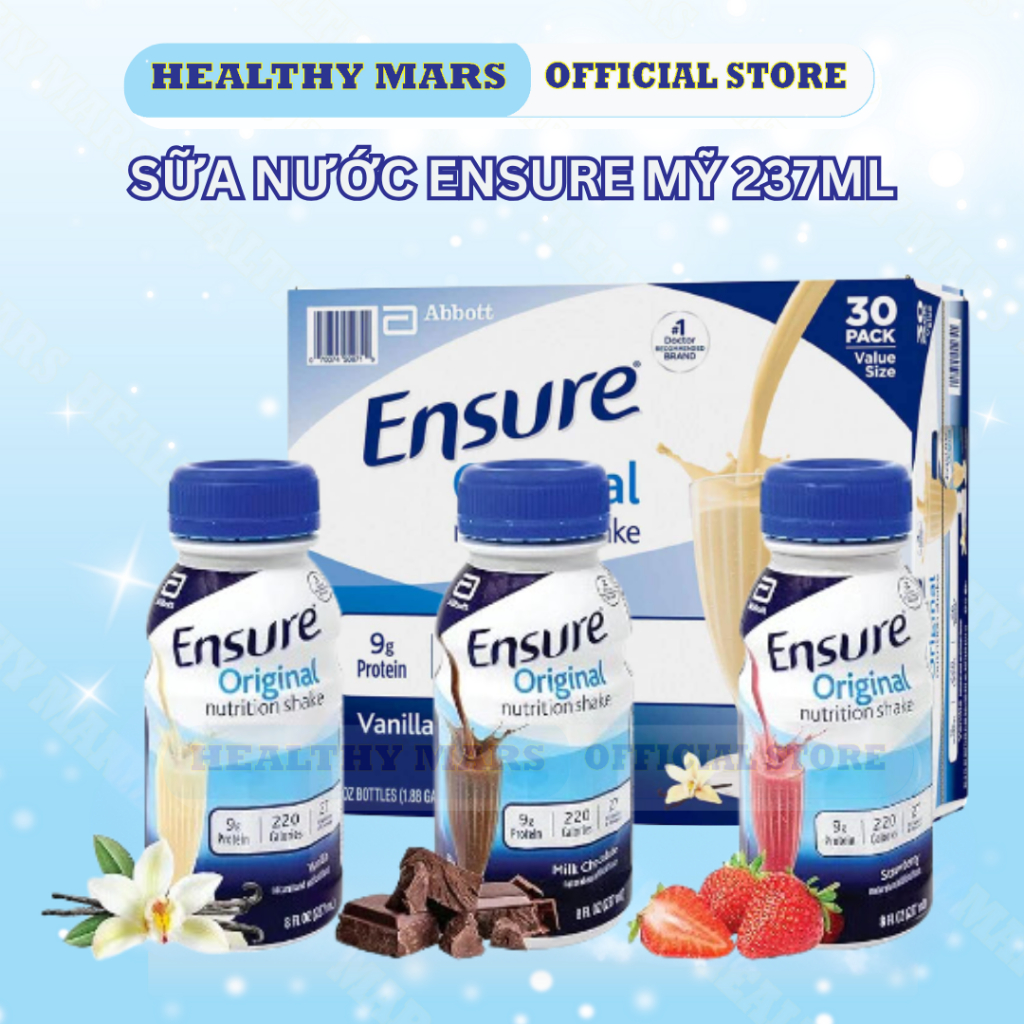 THÙNG 30 CHAI SỮA ENSURE NƯỚC CỦA MỸ HƯƠNG VANI, ENSURE ORIGINAL ...