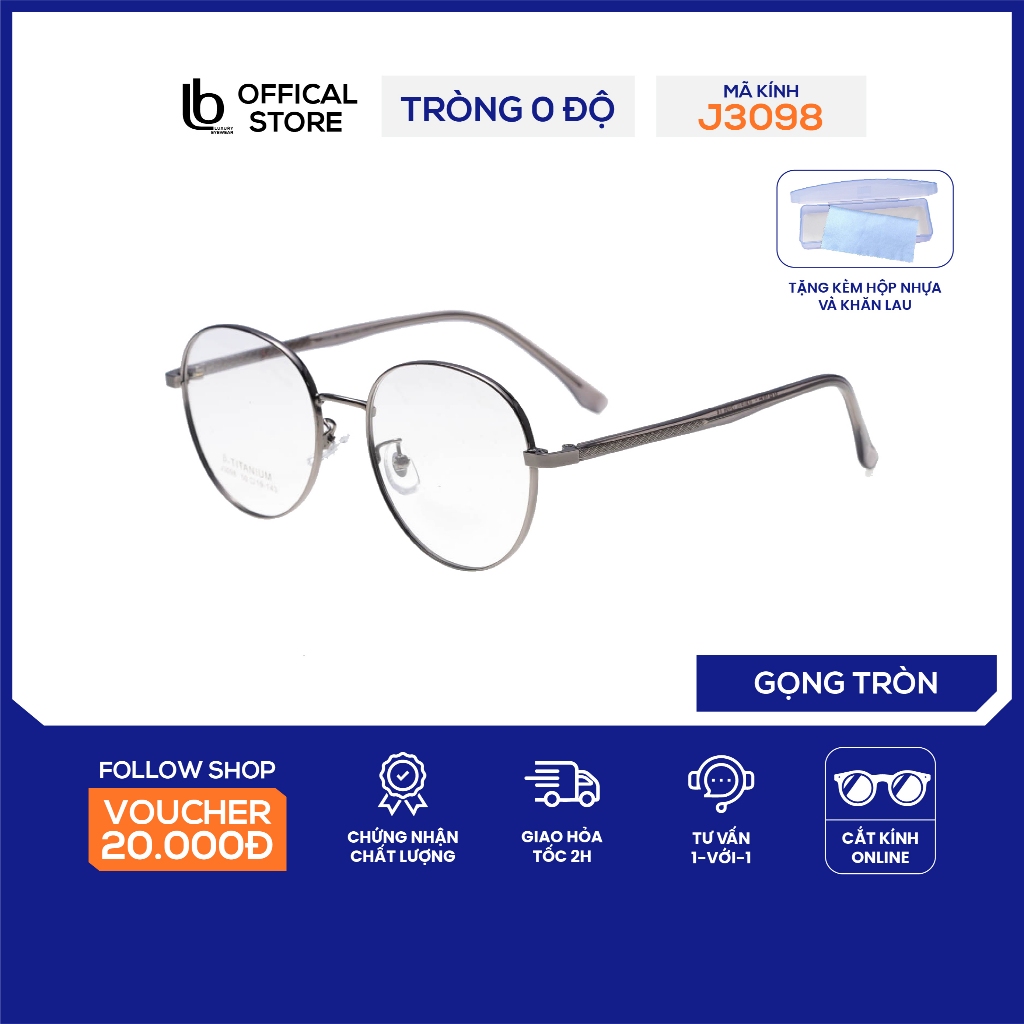 Gọng kính tròn LB Eyewear 3098 gọng kính cận nữ kim loại thời trang ...