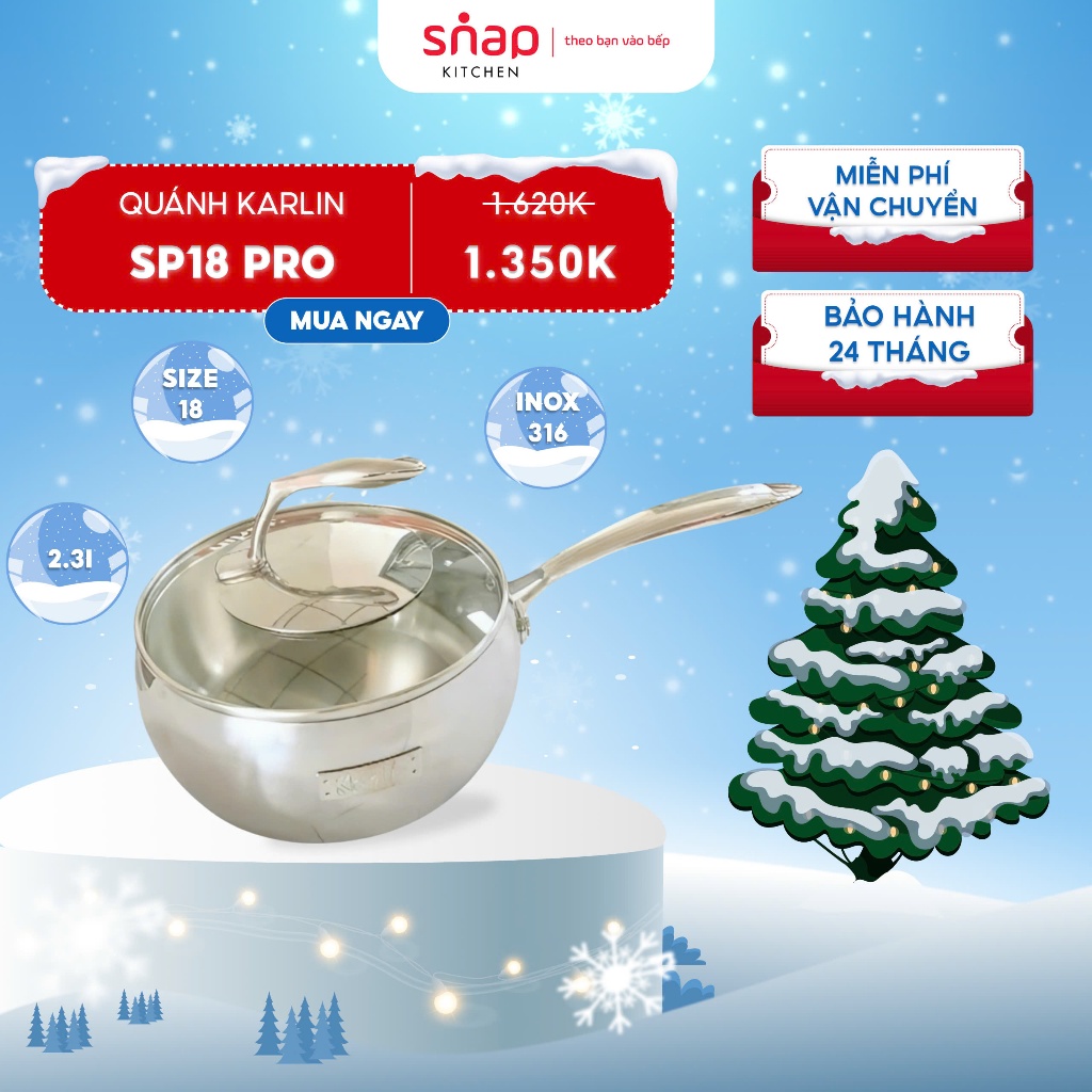 Quánh Chống Dính Tự Nhiên KARLIN SP18 Pro Đáy 5 Lớp, Size 18cm, Thương ...