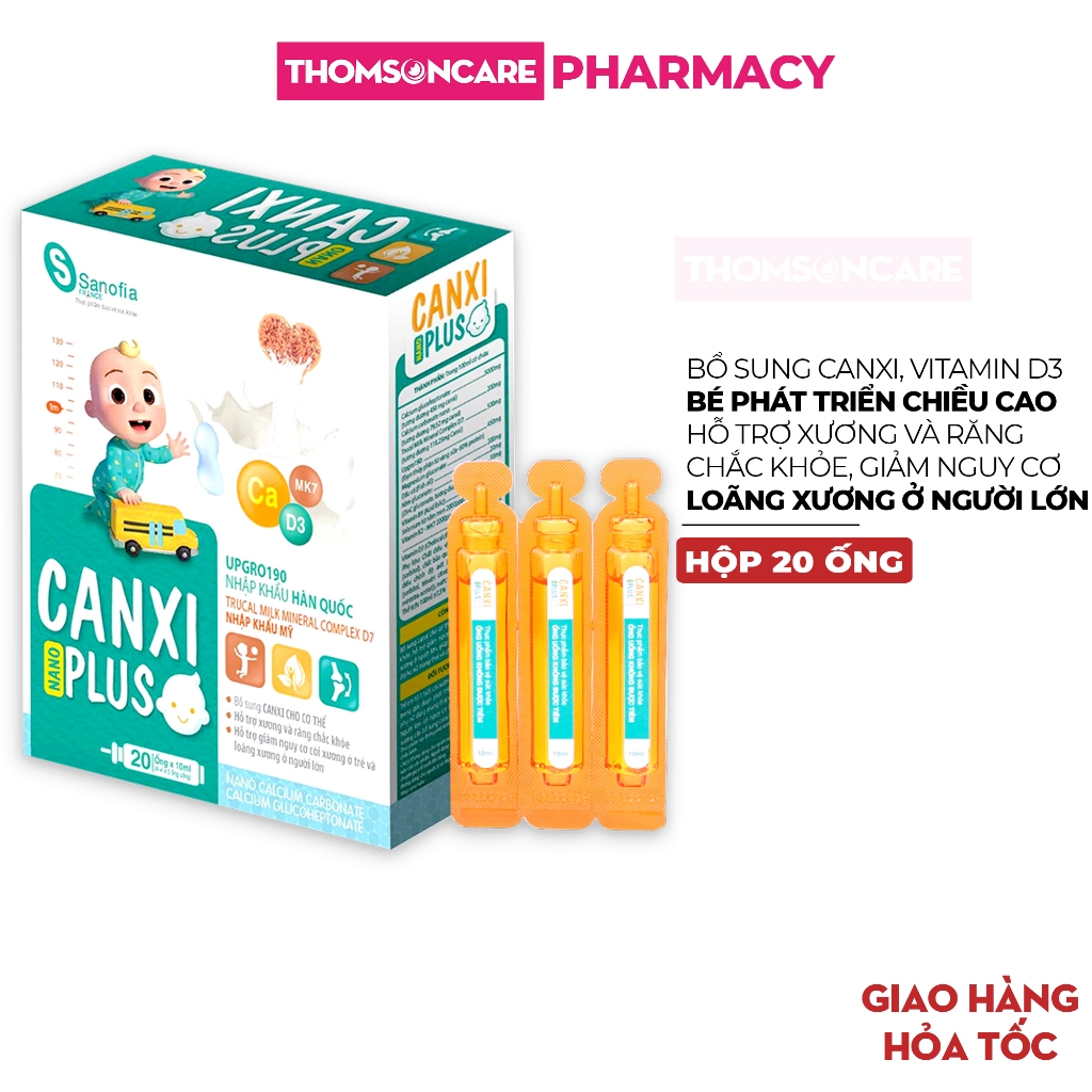 Canxi cho trẻ Canxi Nano Plus Sanofia France, hỗ trợ xương răng chắc khỏe, tăng chiều cao Calci ...