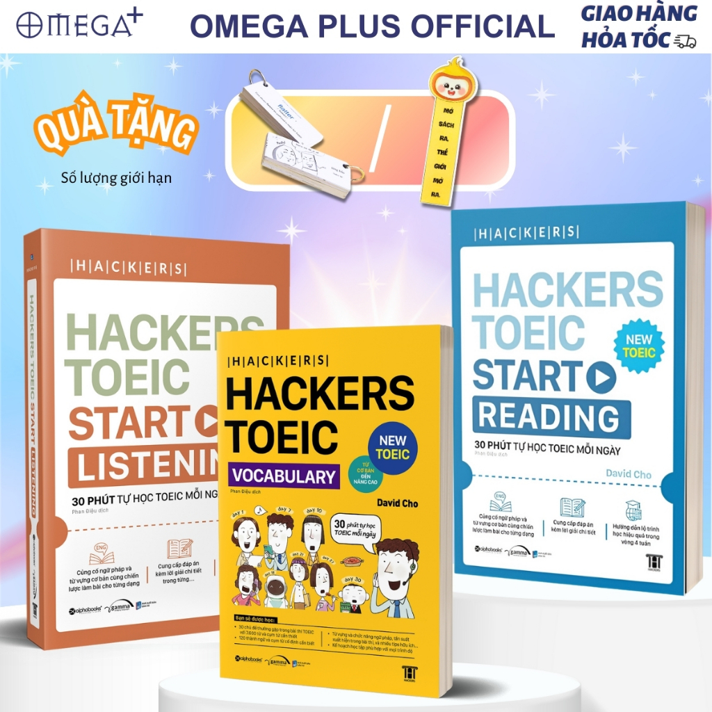 Bộ Sách Cho Người Mới Học TOEIC: Hackers Toeic Start Listening + Reading + Vocabulary (MỤC TIÊU ...