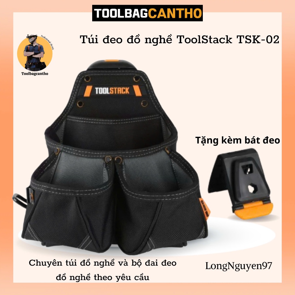 Túi đeo đồ nghề ToolStack TSK-02 có 2 hộc để ốc vít | Shopee Việt Nam