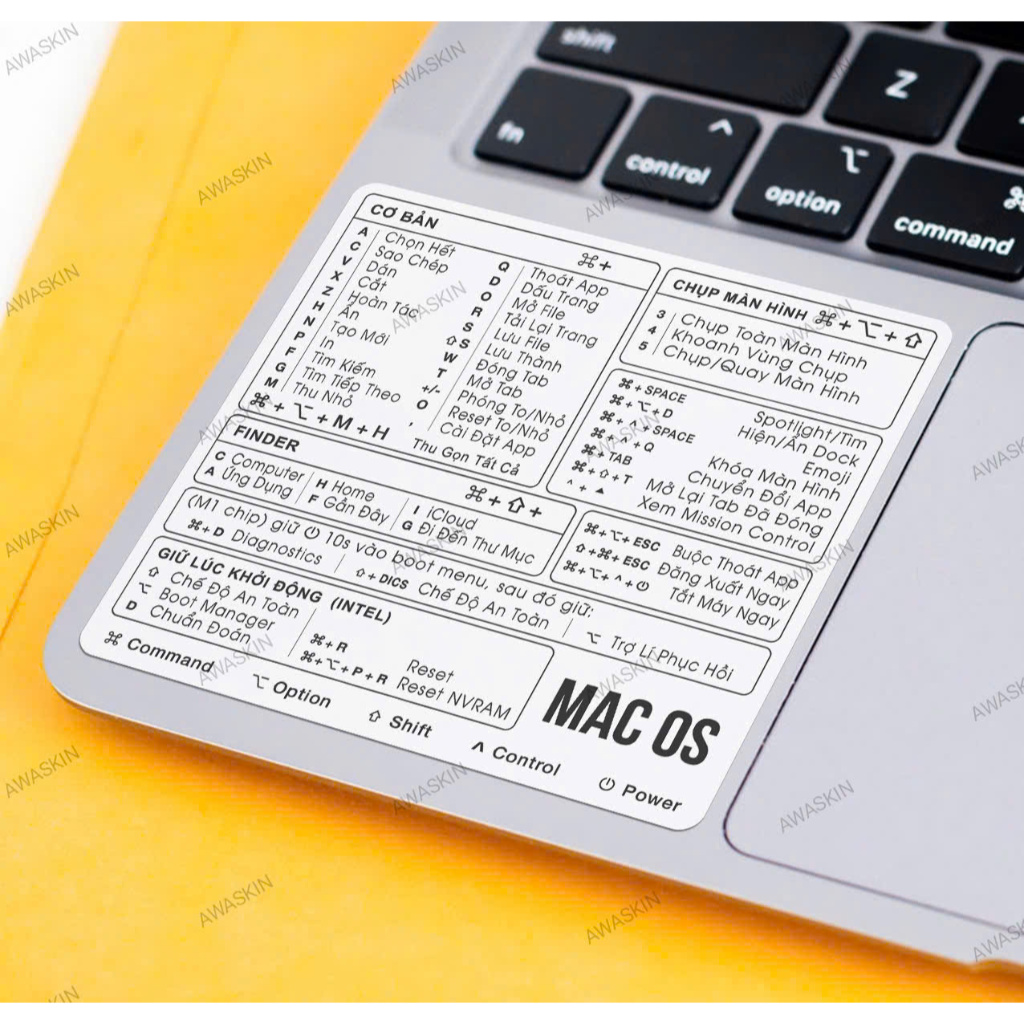 [Hàng Có Sẵn] Miếng dán phím tắt Mac.OS cho laptop Mac.book, sticker ...