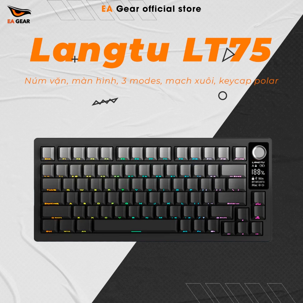 Bàn Phím Cơ Langtu LT75 Polar Black Có Màn Hình Mạch Xuôi 3 Modes - EA ...