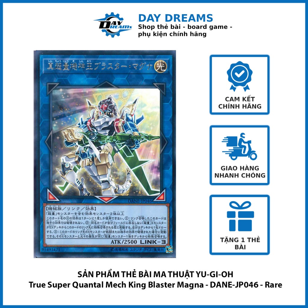 THẺ BÀI YUGIOH CHÍNH HÃNG: True Super Quantal Mech King Blaster Magna - DANE-JP046 - Rare ...