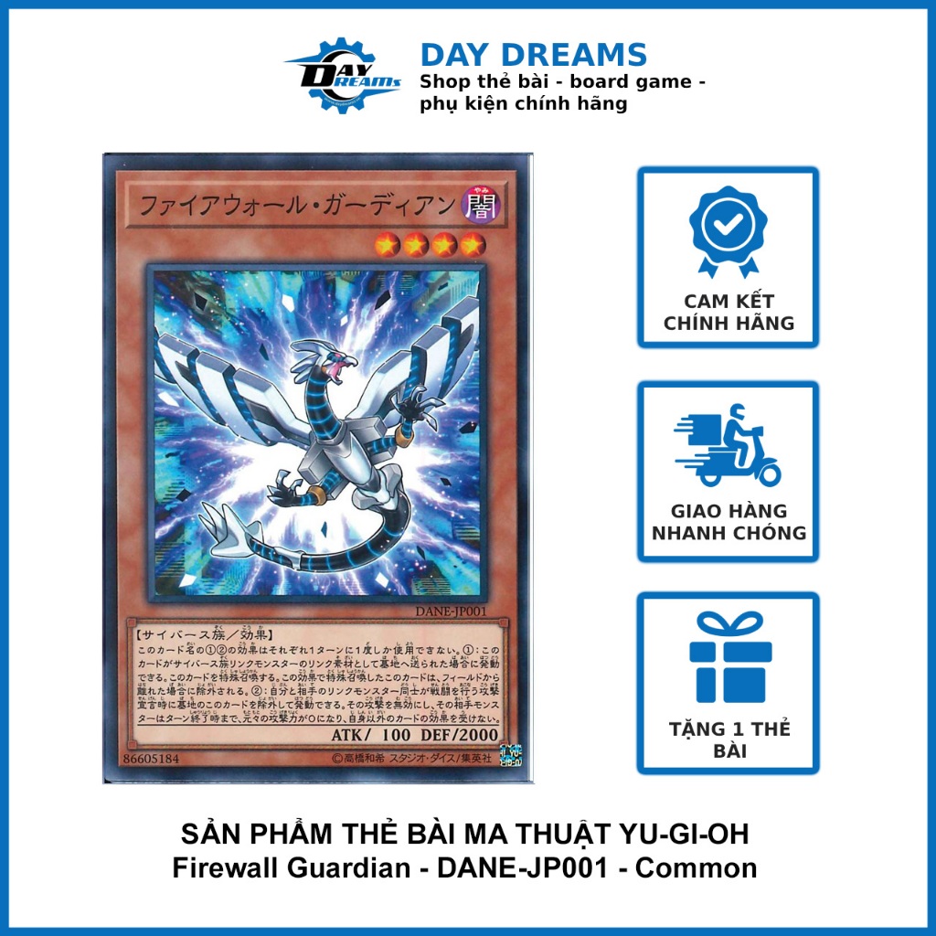 THẺ BÀI YUGIOH CHÍNH HÃNG: Firewall Guardian - DANE-JP001 - Common | Shopee Việt Nam