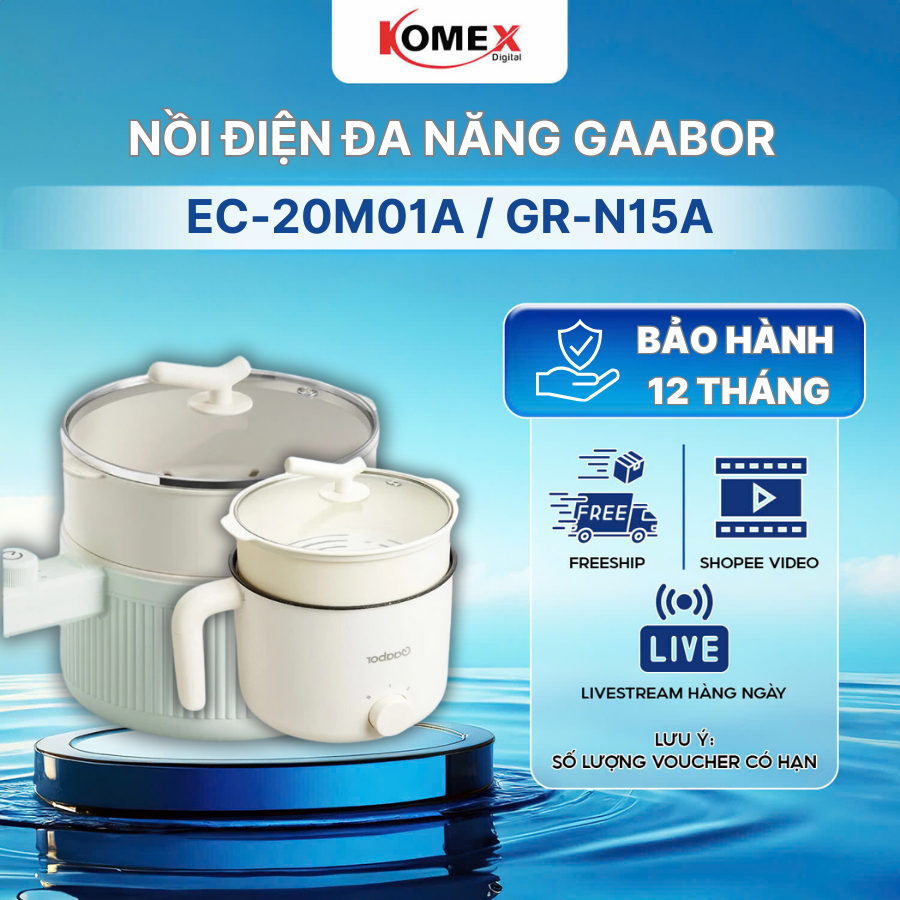 Nồi Điện Đa Năng GAABOR GR-N15A/EC-20M01A Phủ Lớp Chống Dính Công Suất ...