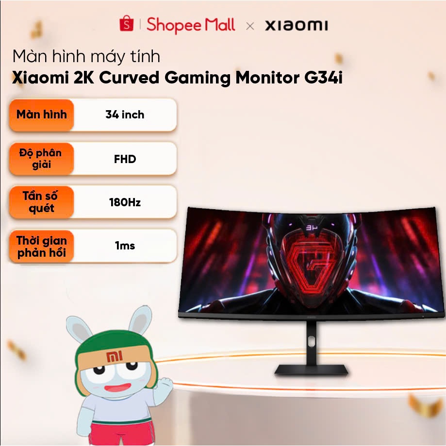 Màn hình máy tính Xiaomi 2K Curved Gaming Monitor G34i ELA5454EU - Màn ...