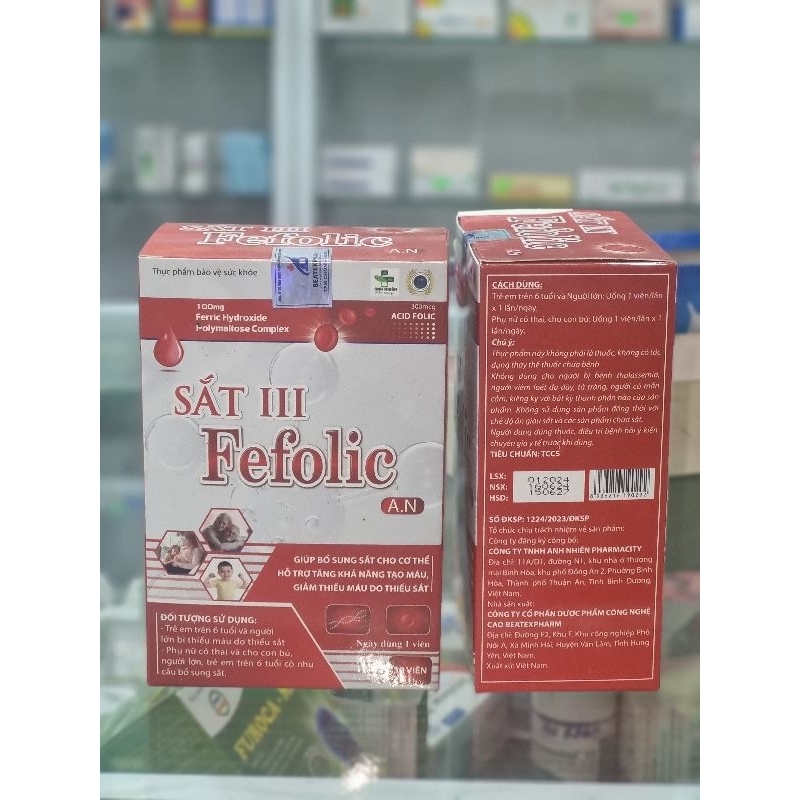 viên uống giúp bổ sung sắt III Fefolic | Shopee Việt Nam