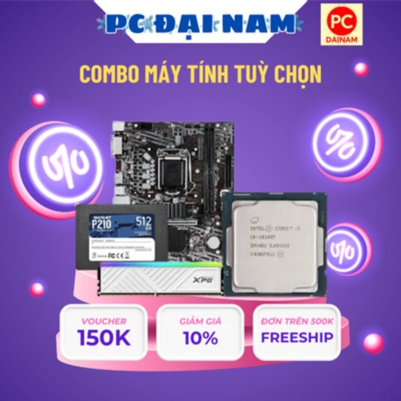 combo máy tính main b460 , cpu i3 , ram 16gb , ssd 512gb +vga. bảo hành ...