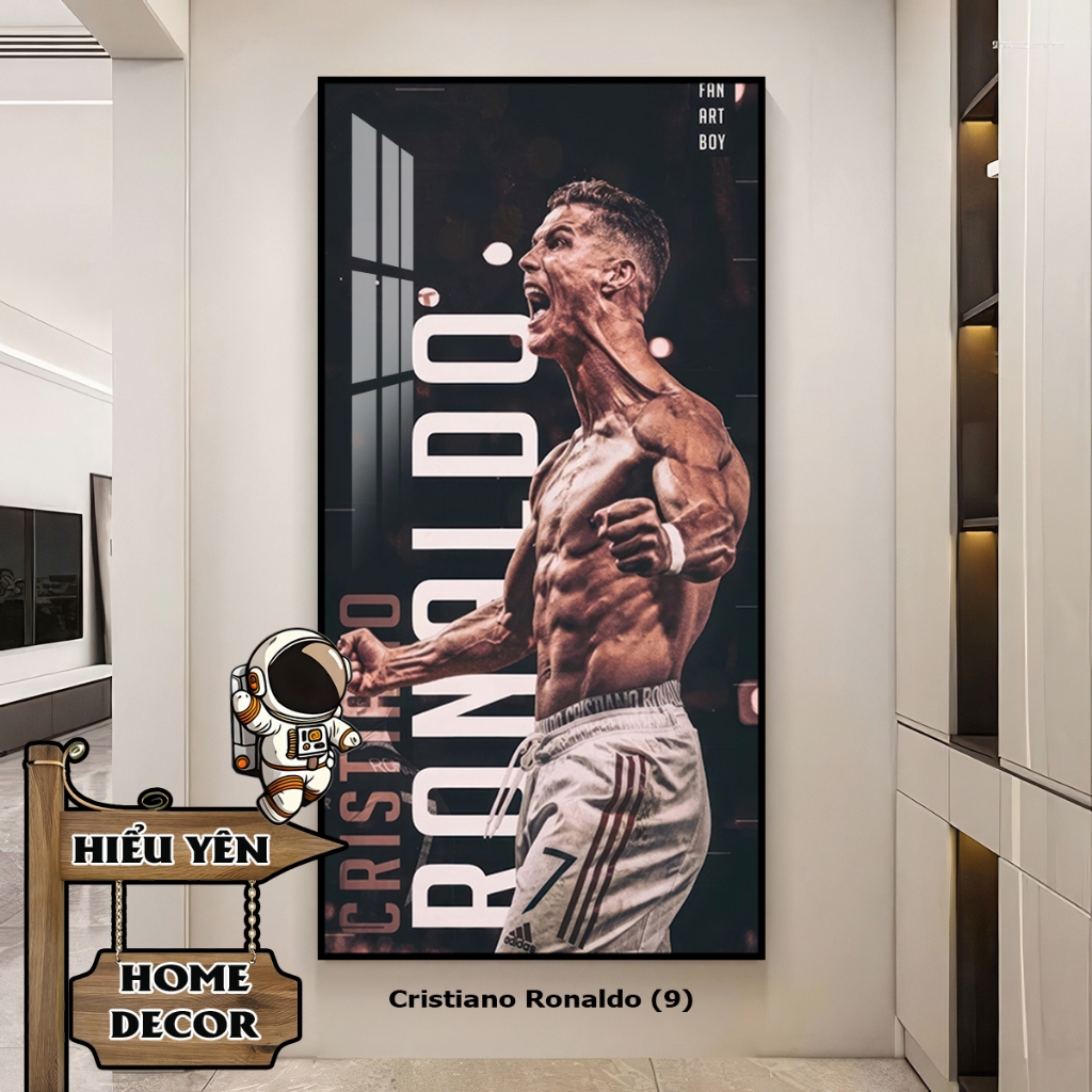 Tranh dán tường khổ lớn- cầu thủ đá banh Ronaldo/ Messi ấn tượng trang ...