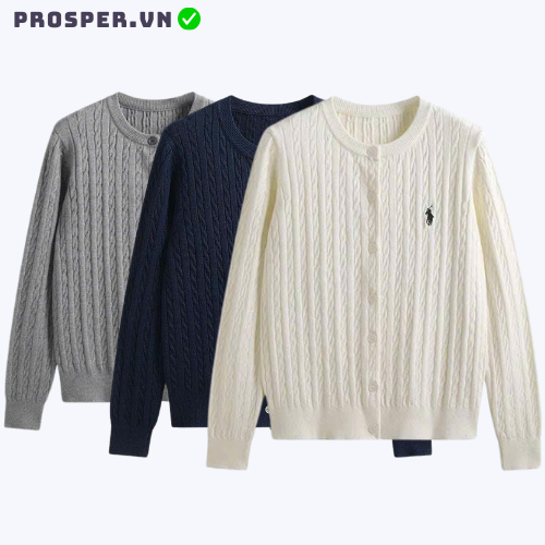 Áo Khoác Len Ralph Lauren Thêu Logo Ngựa Chất Len Dệt Kim Cao Cấp Chính ...