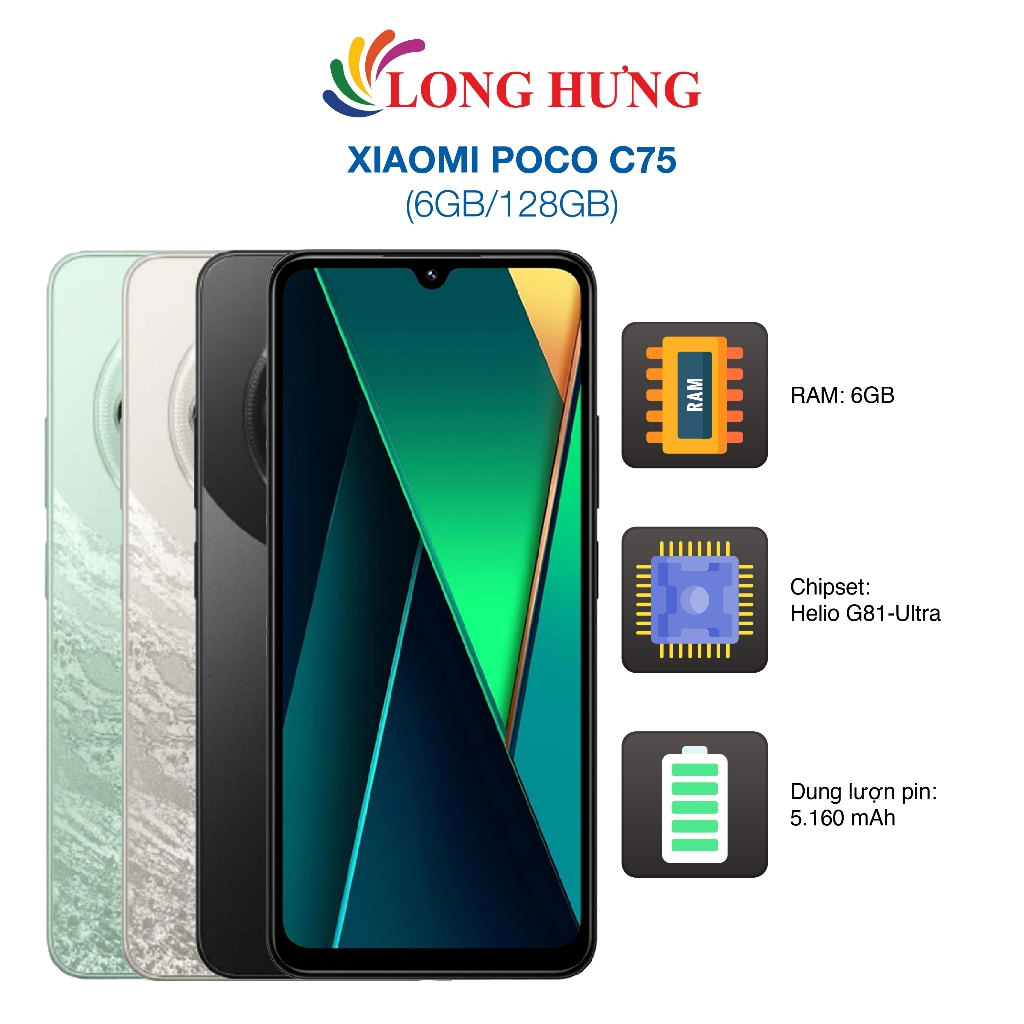 Điện thoại Xiaomi Poco C75 (6GB/128GB) - Hàng chính hãng | Shopee Việt Nam
