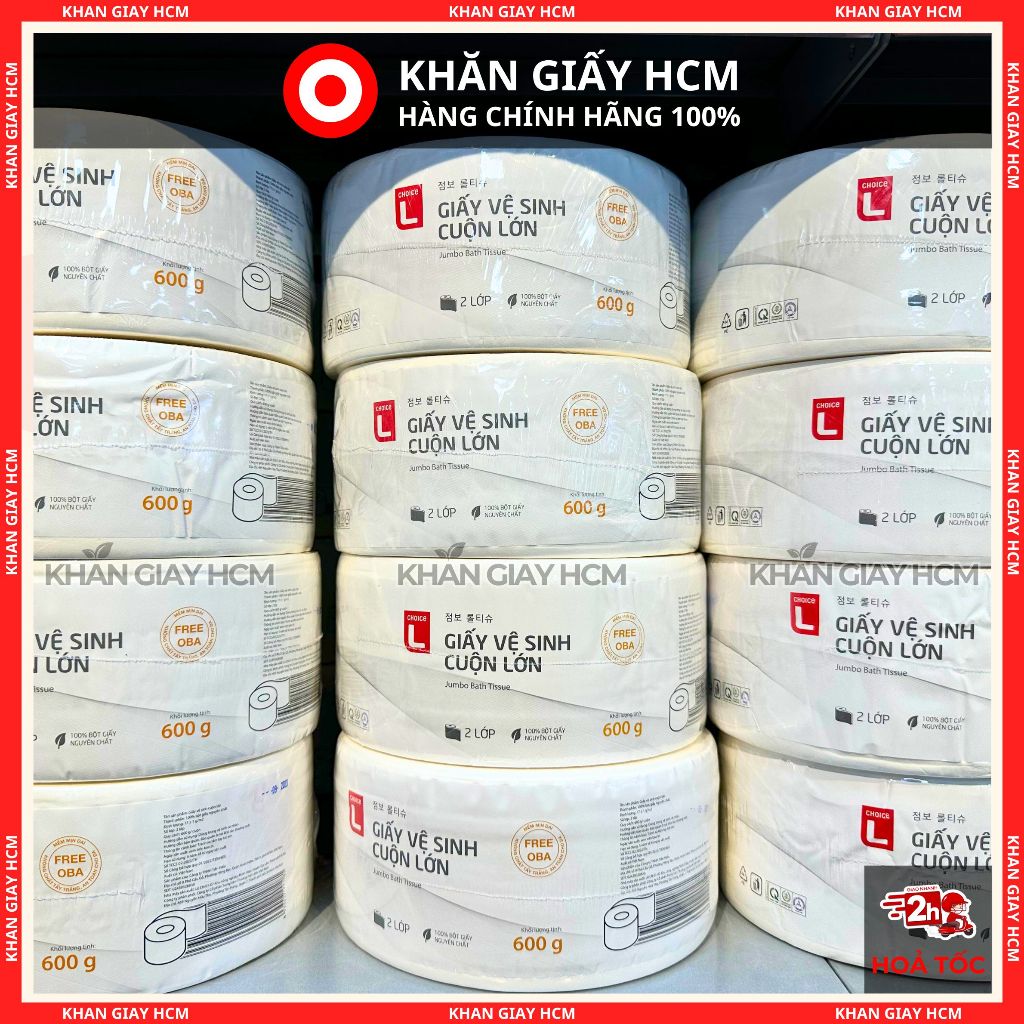 Combo 10 Cuộn - Giấy Vệ Sinh LOTTE Choice L Cuộn Lớn 2 Lớp 600g - Hàng ...