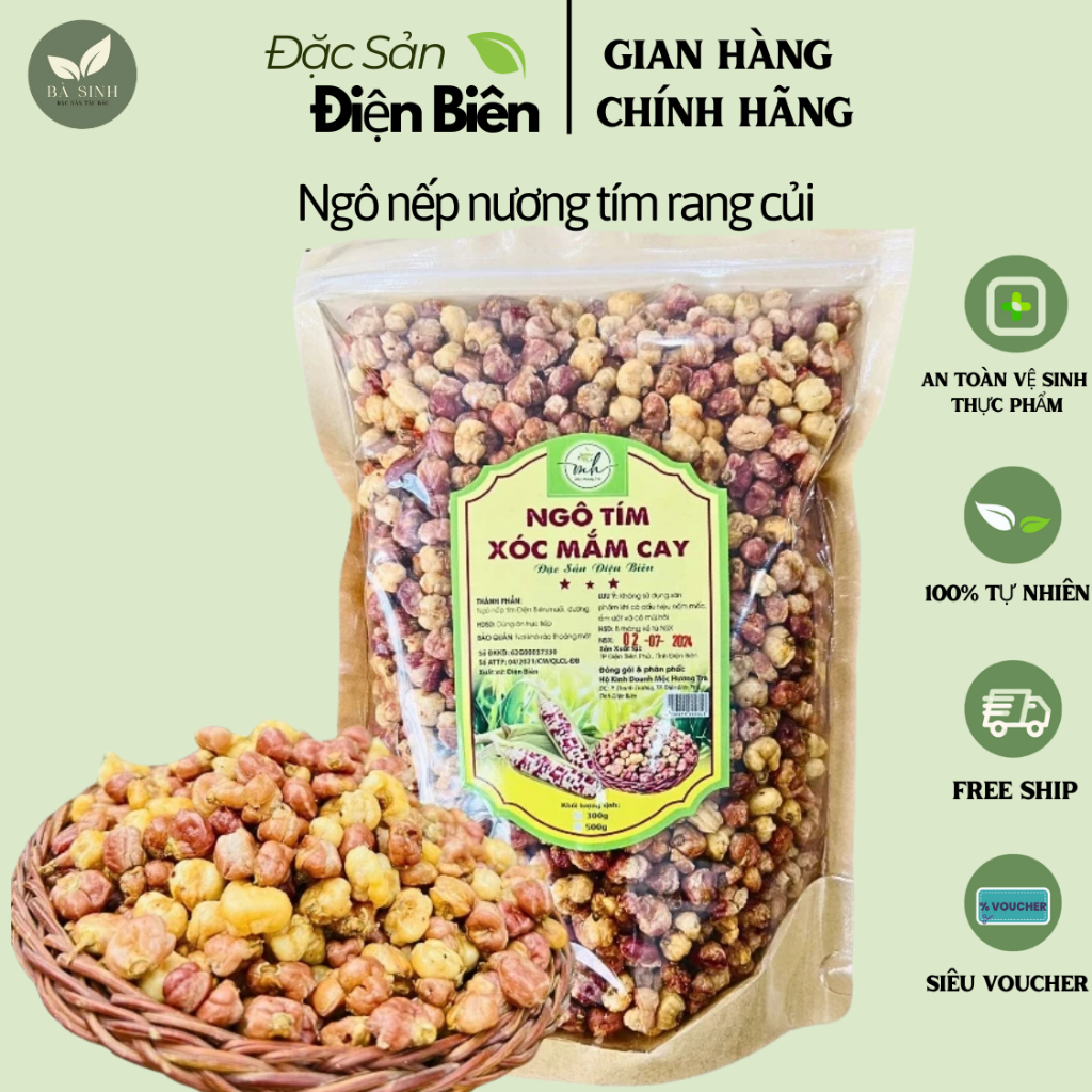 [Loại1] Ngô nếp nương tím rang củi Điện Biên,bắp ngô tím vị bò lá chanh ...