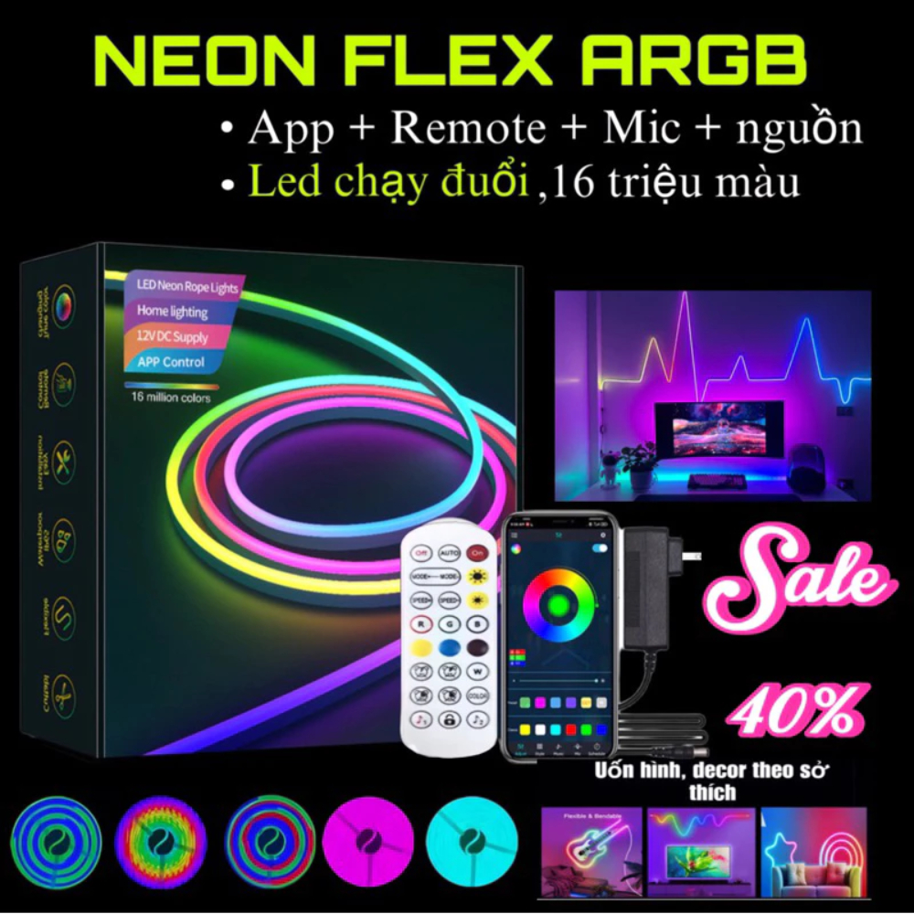 [Chính hãng] Đèn NEON FLEX aRGB-RGB Dây đèn neon chạy đuổi trang trí ...