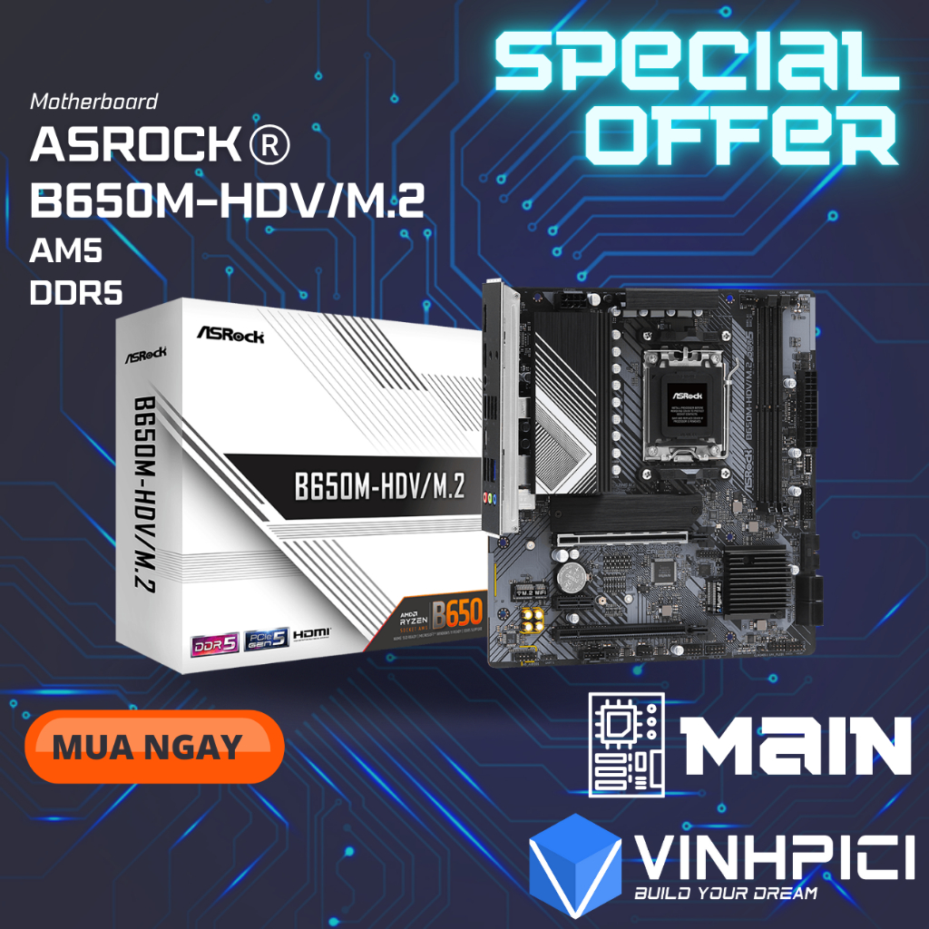 Mainboard ASROCK B650M-HDV/M.2 [NEW] | Shopee Việt Nam