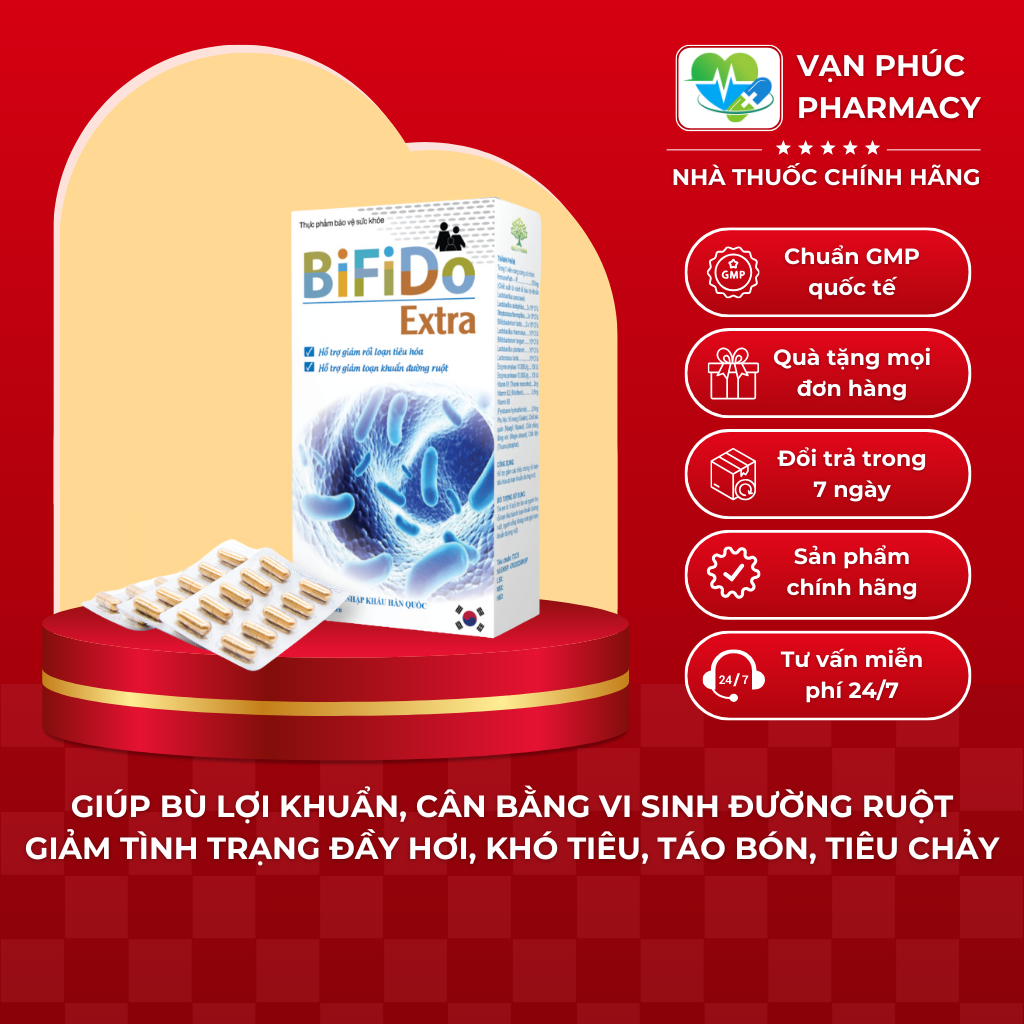 Viên Uống Bổ Sung Lợi Khuẩn Cho Hệ Tiêu Hoá, Hỗ Trợ Giảm Rối Loạn Tiêu Hoá BIFIDO EXTRA HEALTH ...