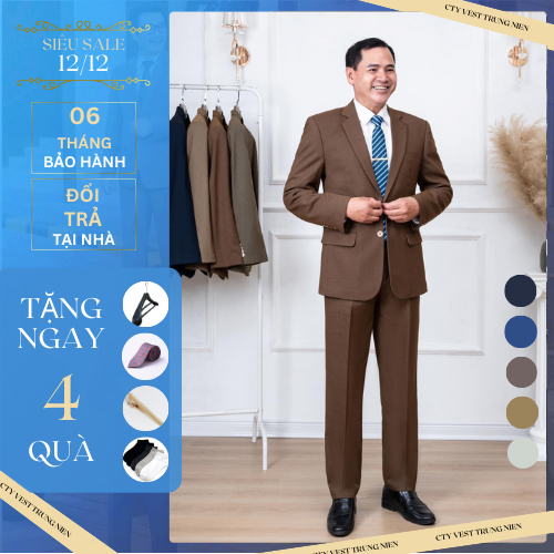 bộ comple trung niên, bộ quần áo comple nam trung niên sang trọng đứng ...