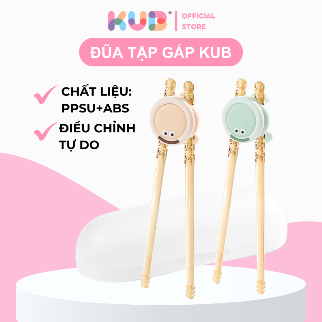 Đũa Tập Ăn KUB Cho Bé Đũa Tập Gắp Ăn Dặm Chất Liệu PPSU/ABS Cao Cấp An Toàn Kèm Hộp Bảo Quản ...