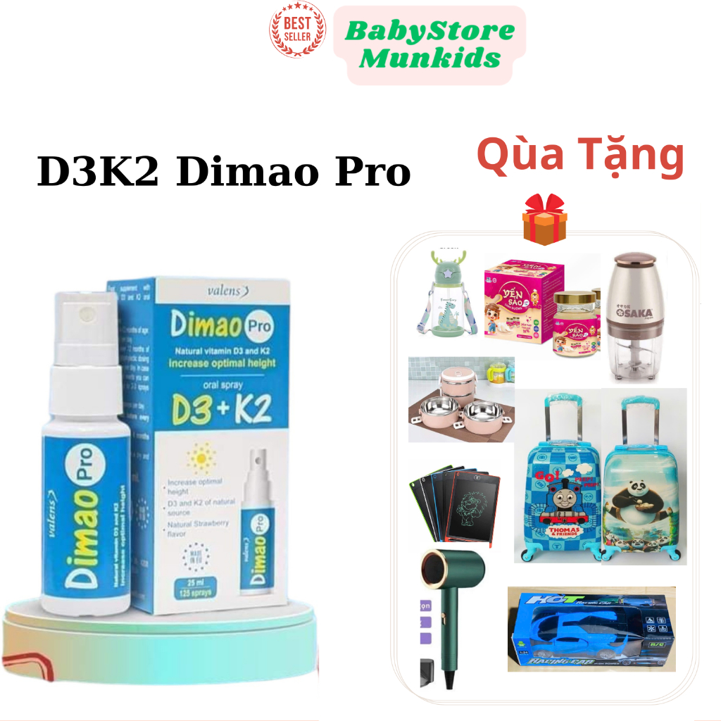 COMBO 2 lọ Dimao pro D3 K2 dạng xịt ,hỗ trợ tăng chiều cao Valens Dimao ...