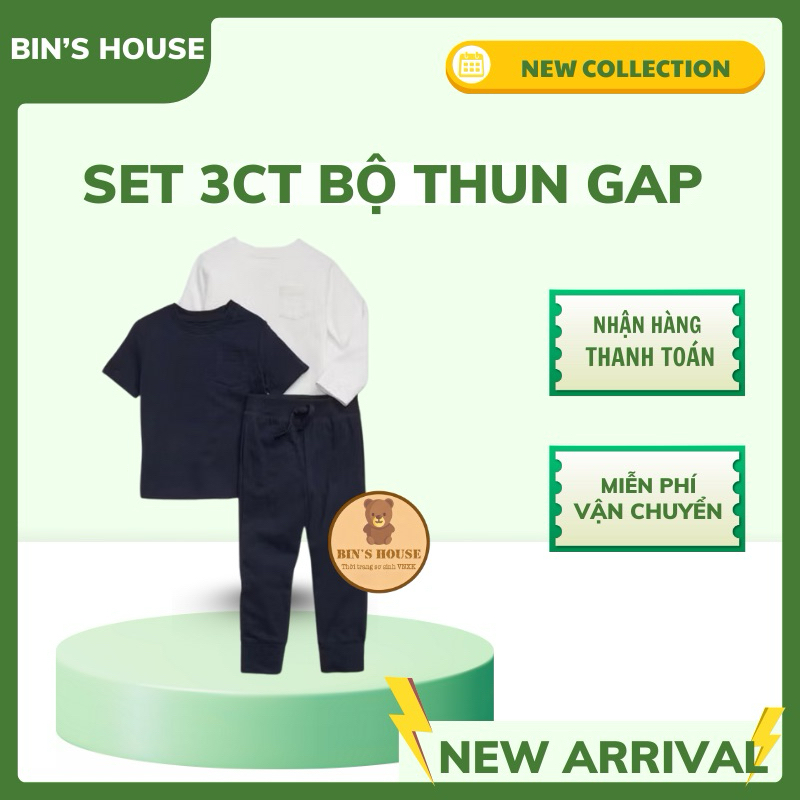 [Au.th]Set 3ct bộ thun GAP sz 5y | Shopee Việt Nam