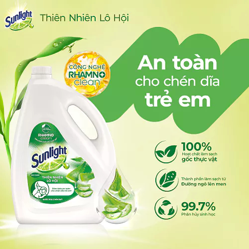 Nước rửa chén Sunlight Bio-care Thiên Nhiên 100% Gốc thực vật Lô Hội ...