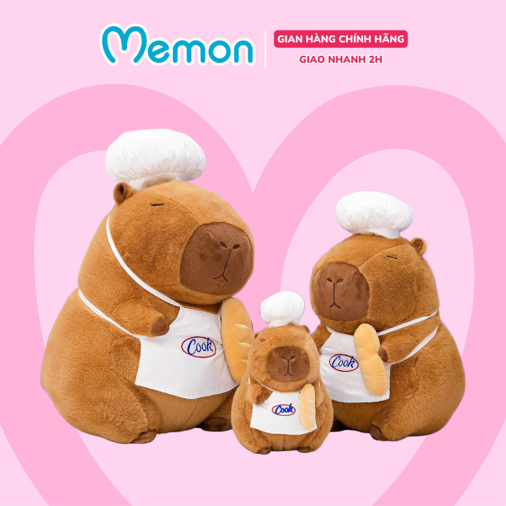 Gấu bông capybara đầu bếp Memon thú nhồi bông capybara masterchef mềm ...