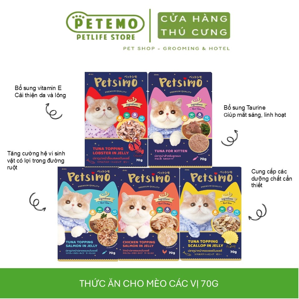 Pate cho mèo Petsimo thơm ngon bổ dưỡng bổ sung dinh dưỡng vitamin 70g ...
