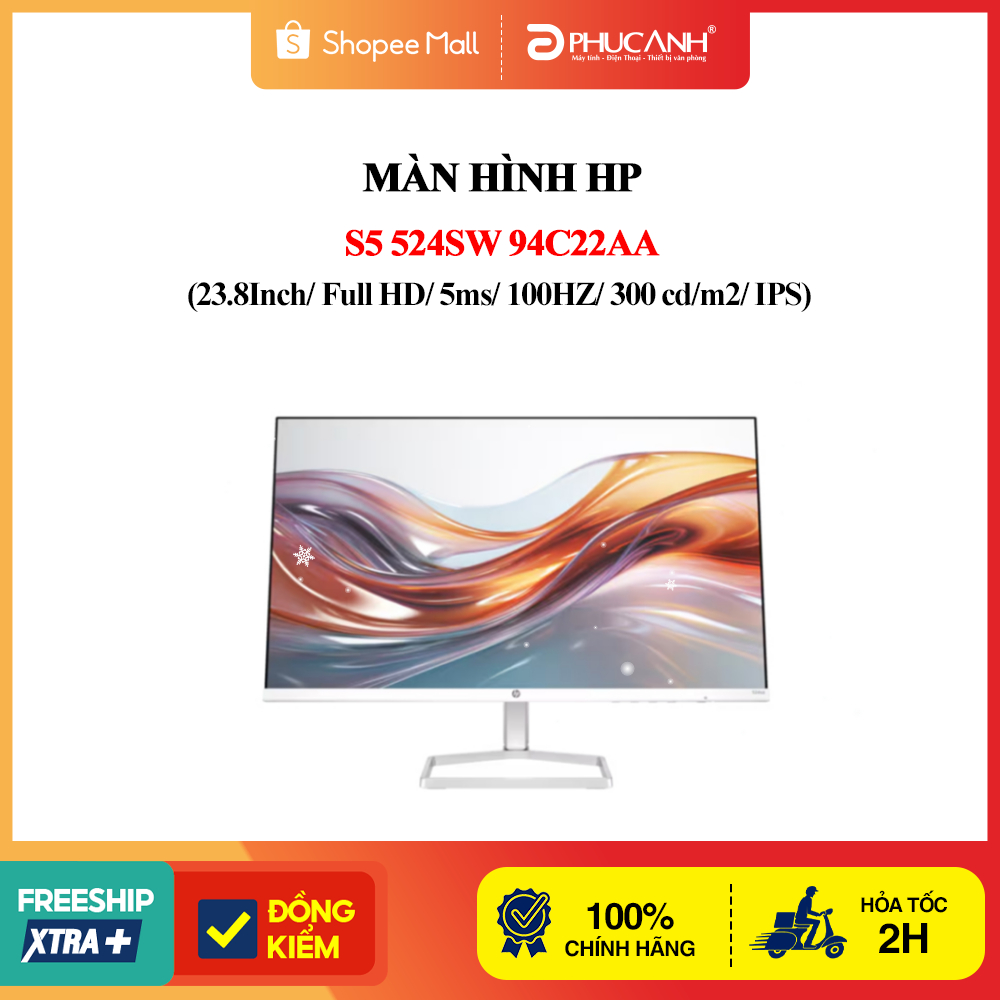 Màn hình HP S5 524sw 94C22AA (23.8Inch/ Full HD/ 5ms/ 100HZ/ 300 cd/m2 ...