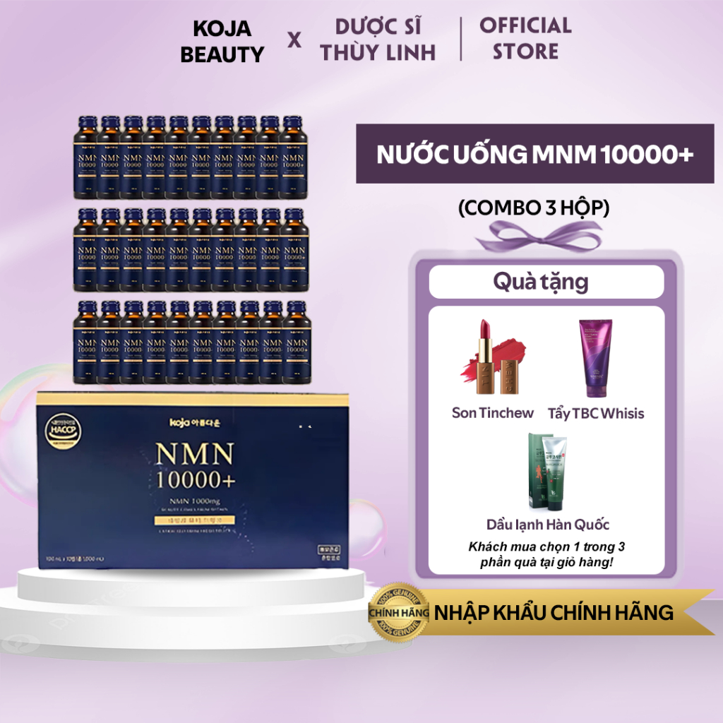 Combo 3 Hộp Nước Uống NMN Đẹp Da, Trẻ Hóa Da NMN 10000 Koja Hàn Quốc (Hộp 10 Lọ) | Shopee Việt Nam